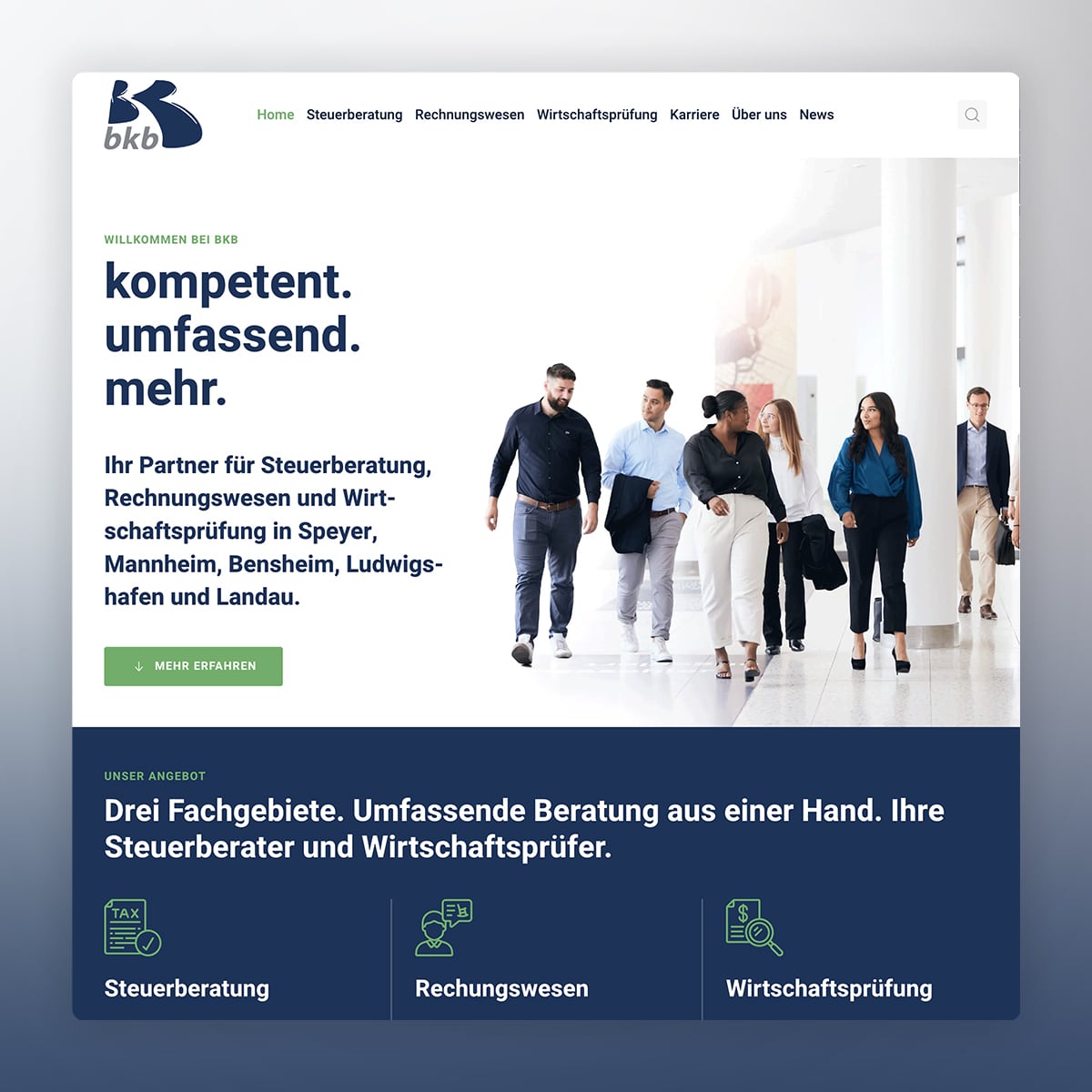 bkb - Website für Steuerberater- und Wirtschaftsprüfer-Kanzlei